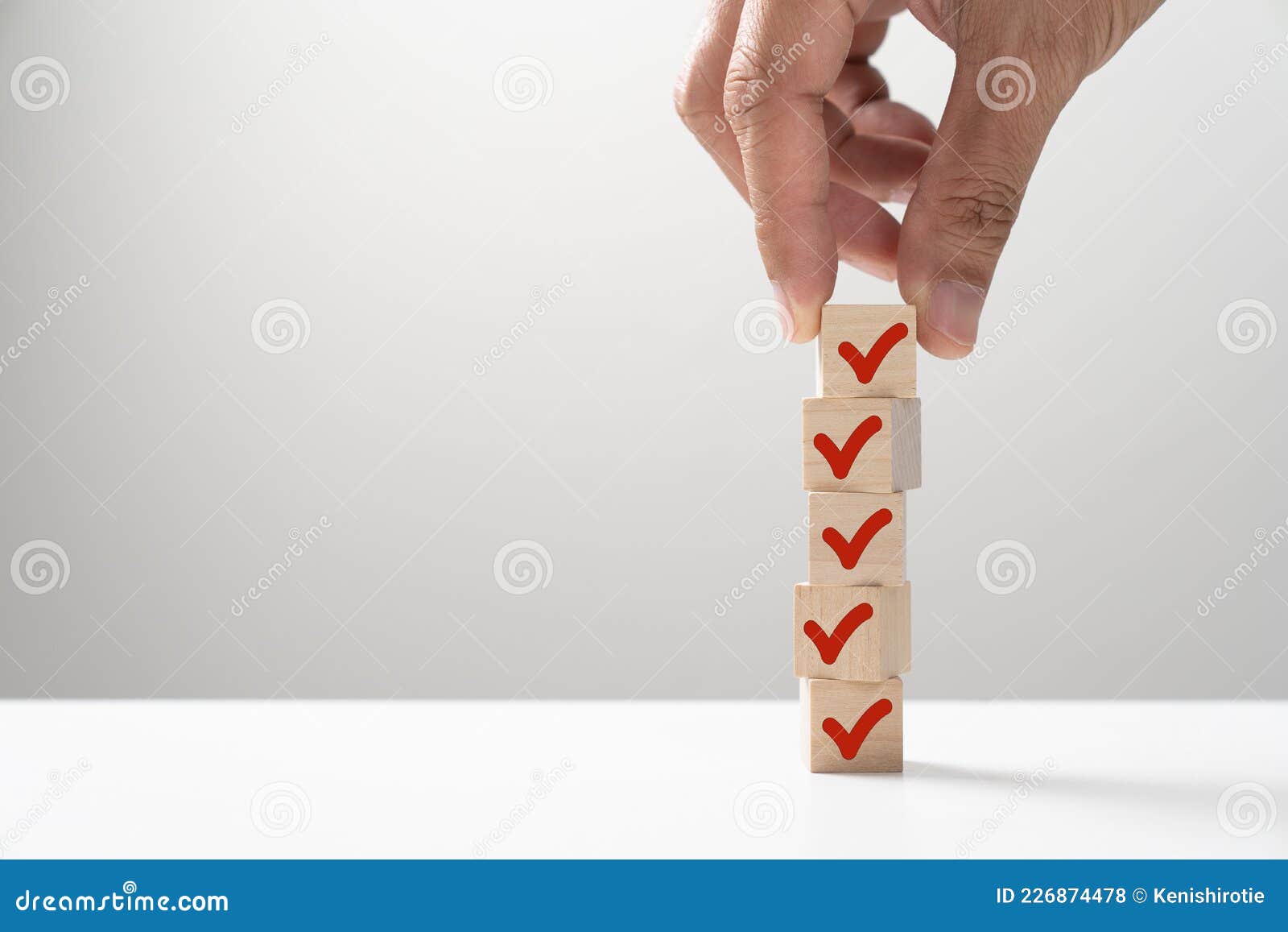 Red Tick Marking on Checklist Stock Photo - Image of management ...