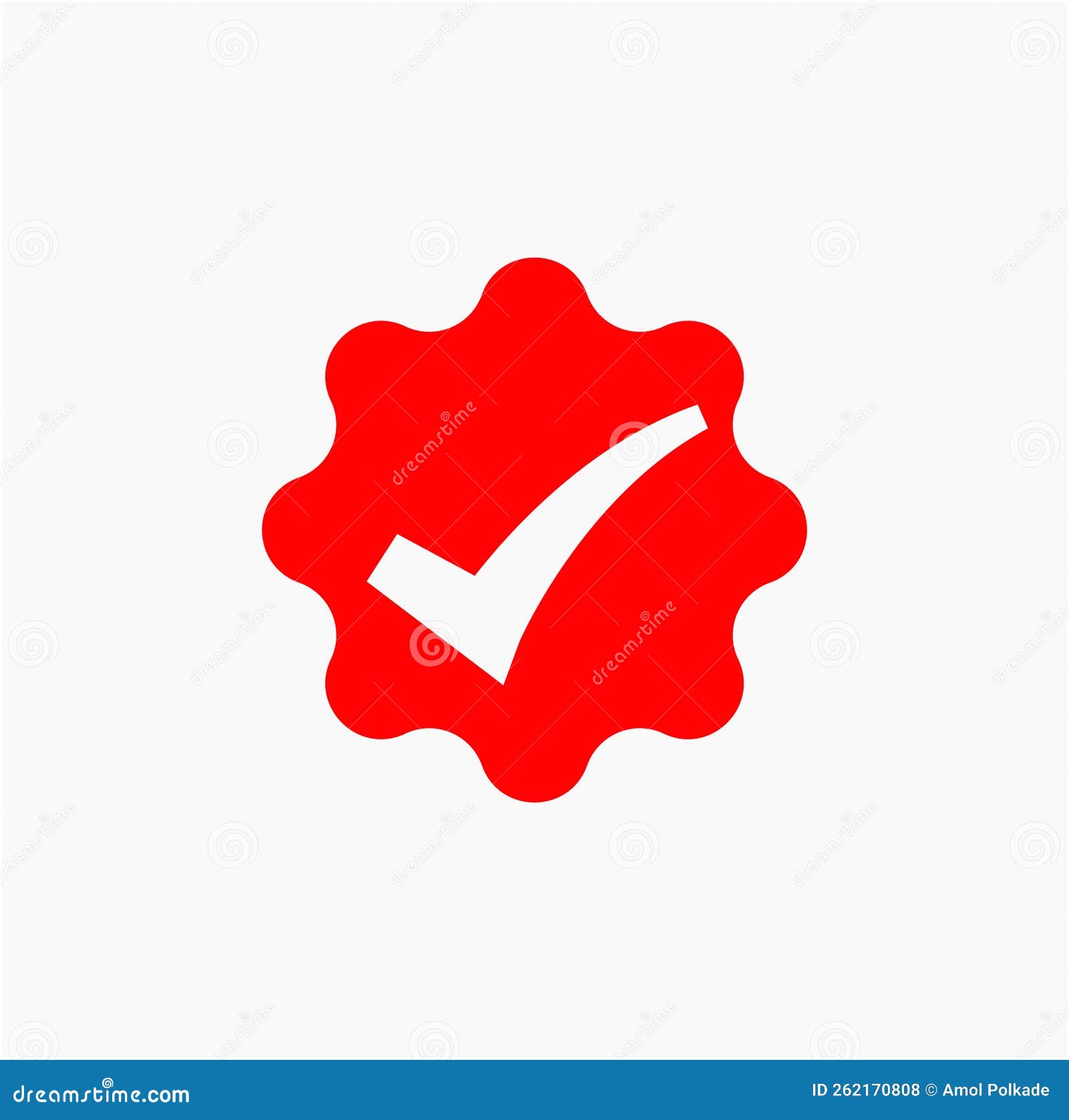 Red Tick Vector Icon. Red Mark Symbol Stock Vector - Illustration of ...