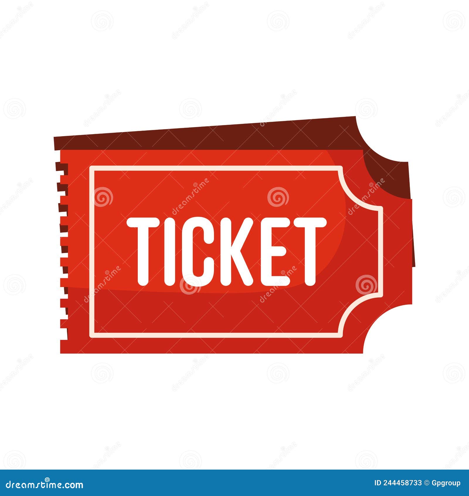 Red ticket design stock vector. Illustration of access - 244458733