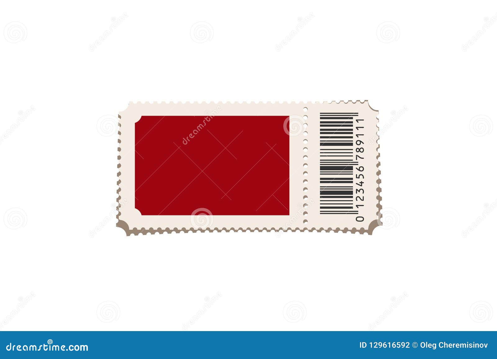 Red Ticket Template Isolated on White Background. Vector Design Element ...