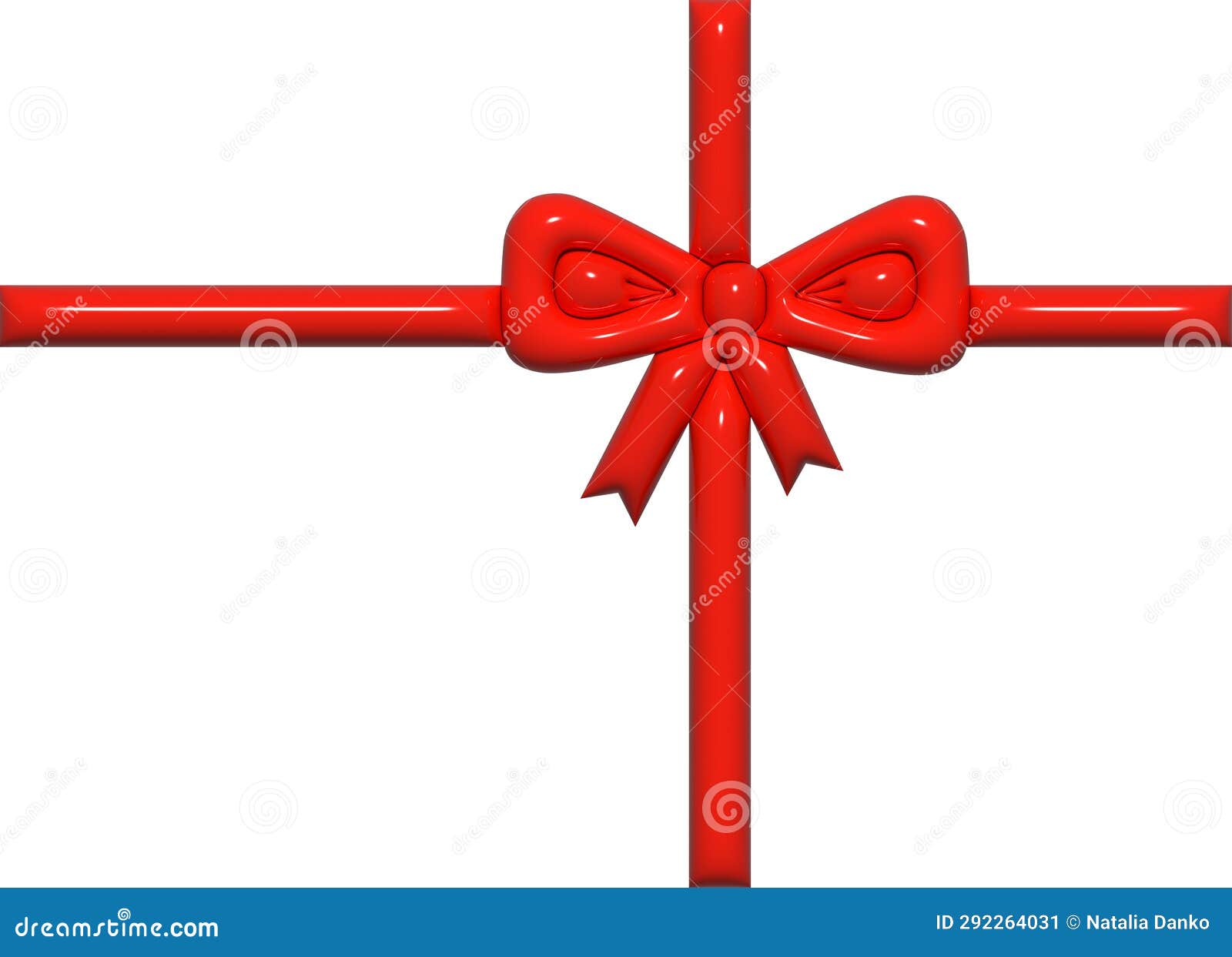 Red Tied Bow and Ribbon, 3D Rendering Illustration Stock Illustration ...