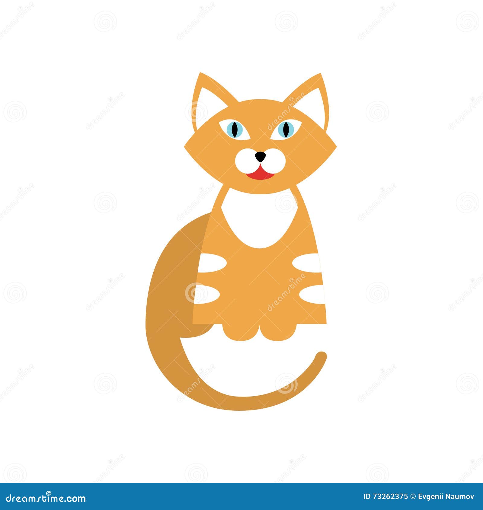 Red Tiger Cat Breed Primitive Cartoon Illustration Stock Vector ...