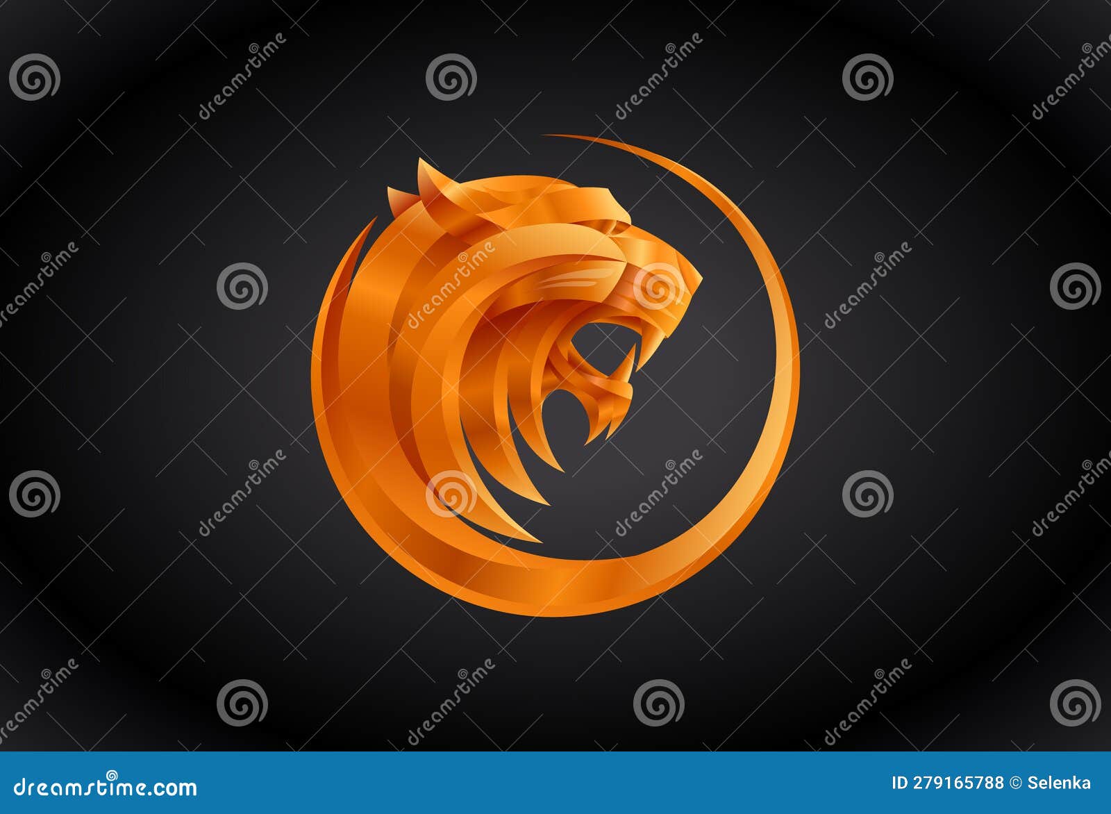 Red Tiger or Lion Head Portrait 3D Stock Vector - Illustration of ...