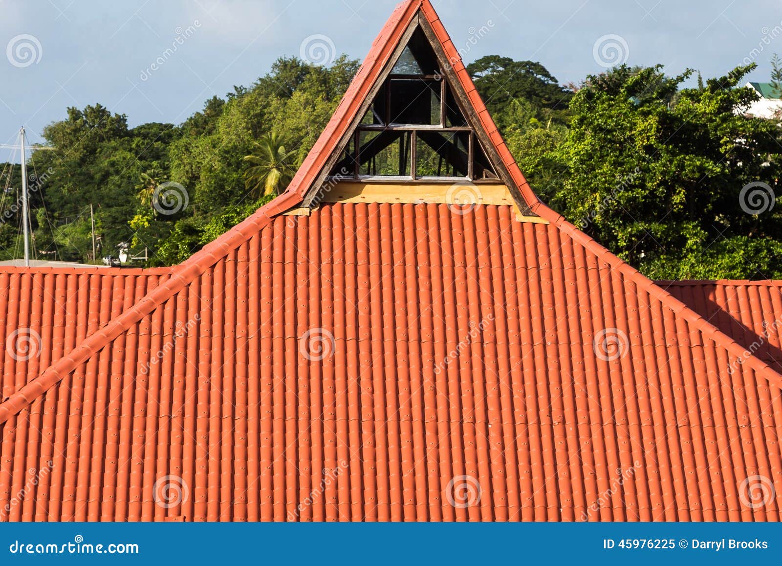 Red Tile Pyramid Shaped Roof Stock Image - Image of exterior, building ...