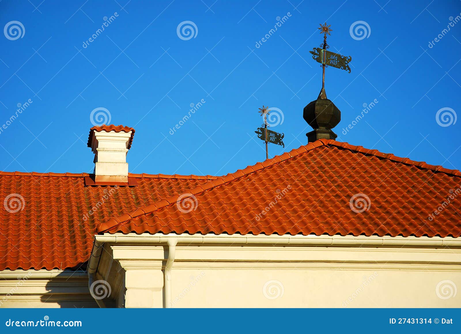 Red tile roof stock photo. Image of direction, colorful - 27431314