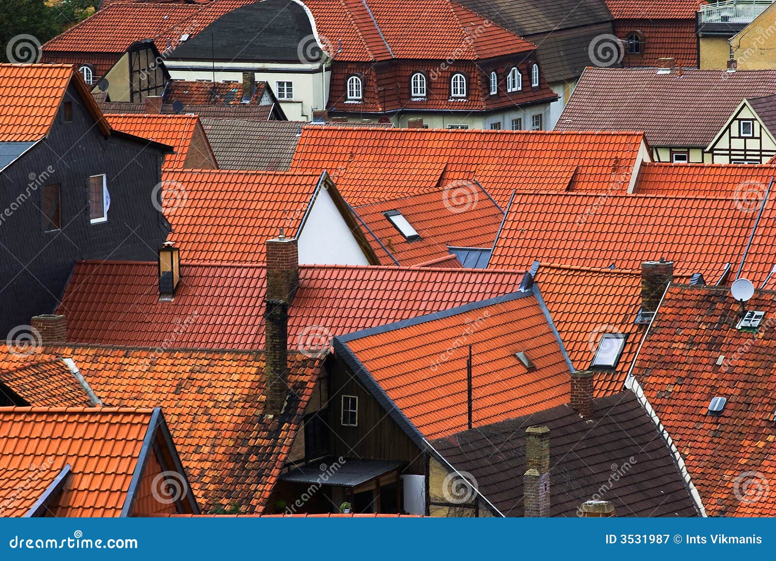 Red tile roofs stock image. Image of roof, town, deutschland - 3531987