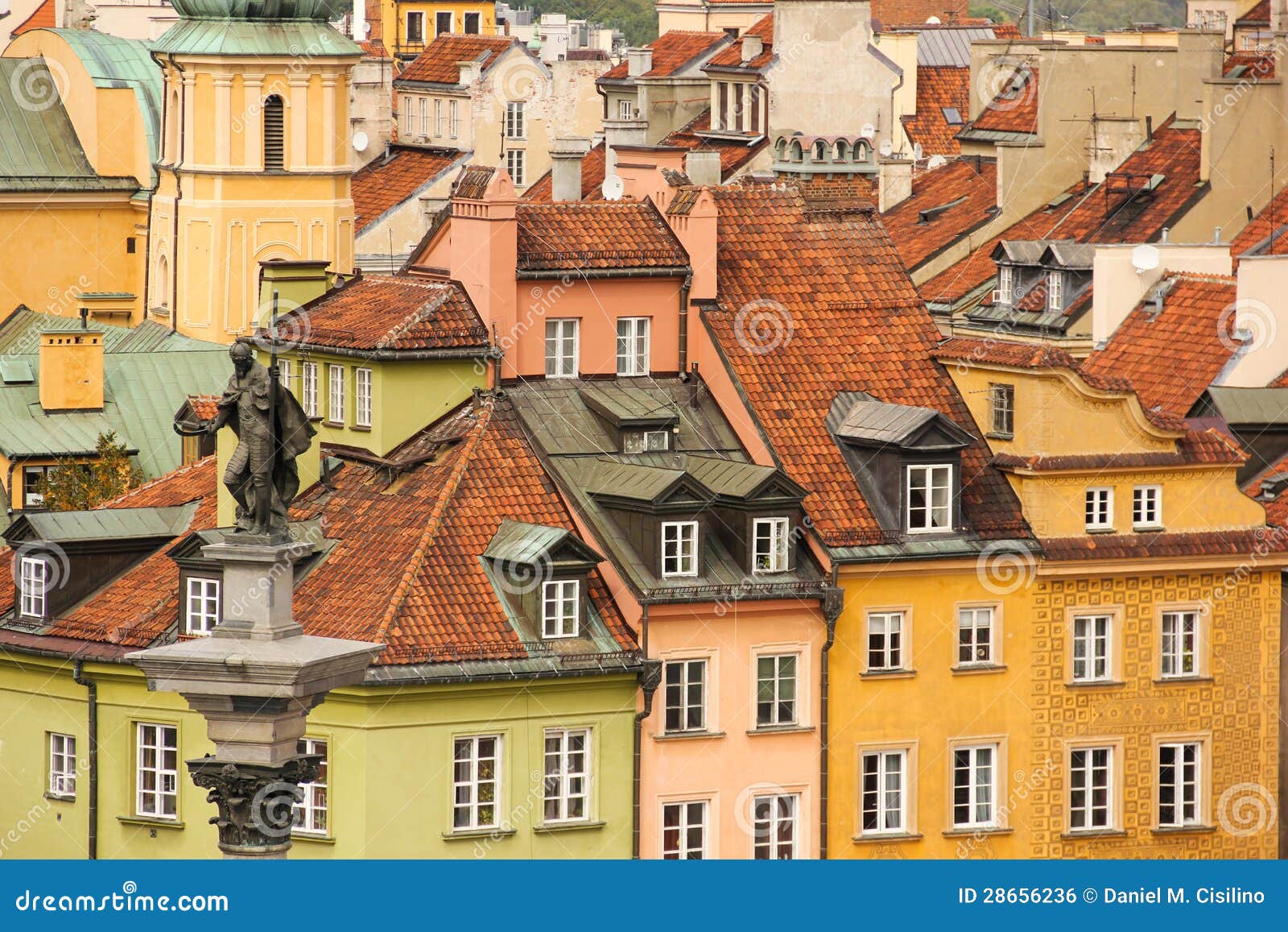 Red Tiled Roofs. Warsaw. Poland Stock Photo - Image of colorful ...