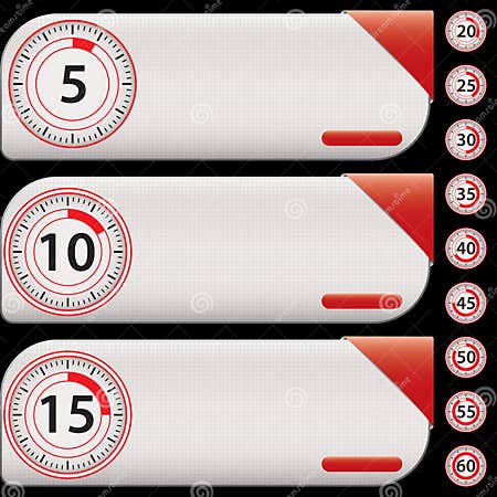 Red timer banners stock vector. Illustration of interval - 19953272