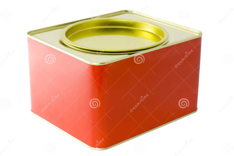 Red tin box stock image. Image of container, metal, cube - 1970491