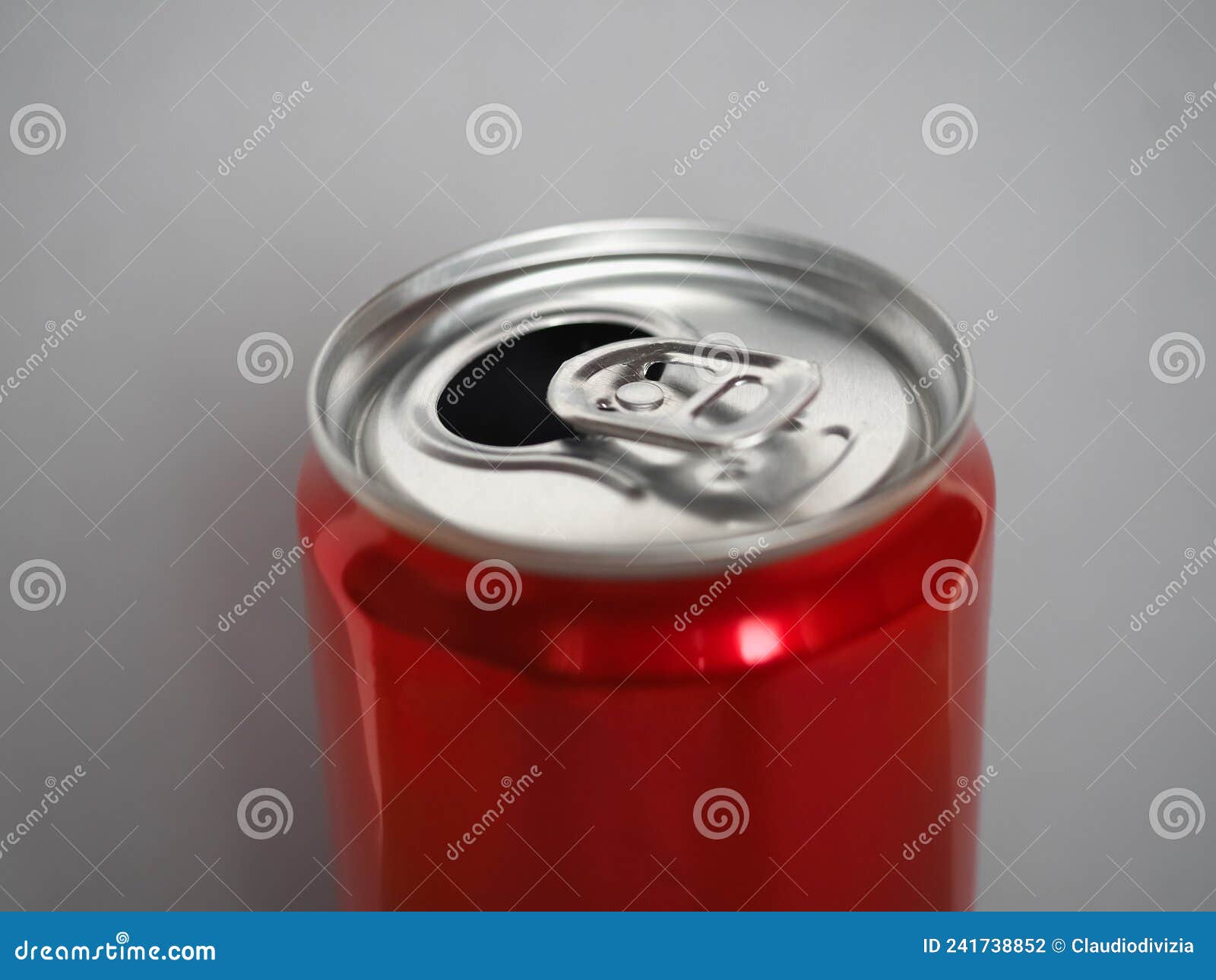 Red tin can stock photo. Image of drinks, drink, opened - 241738852