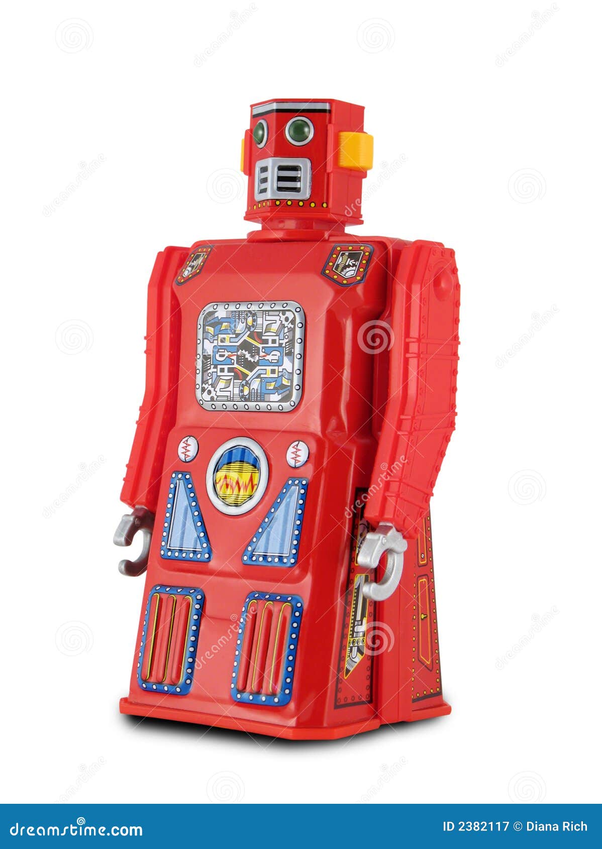 Red Tin Toy Robot stock image. Image of science, 1950s - 2382117