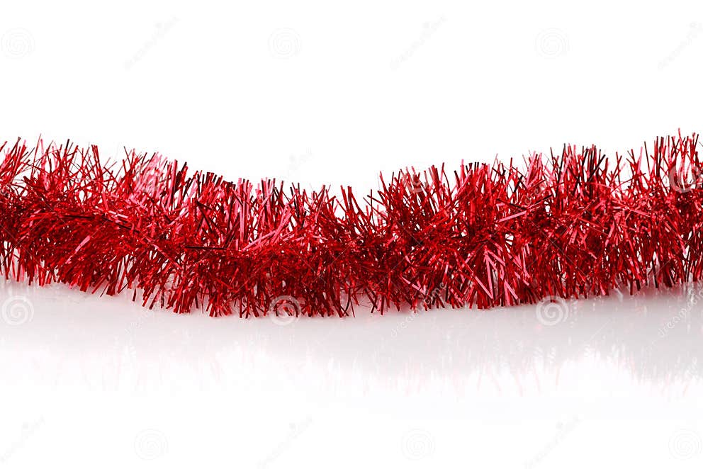 Red tinsel stock photo. Image of decor, glitter, december - 36813870
