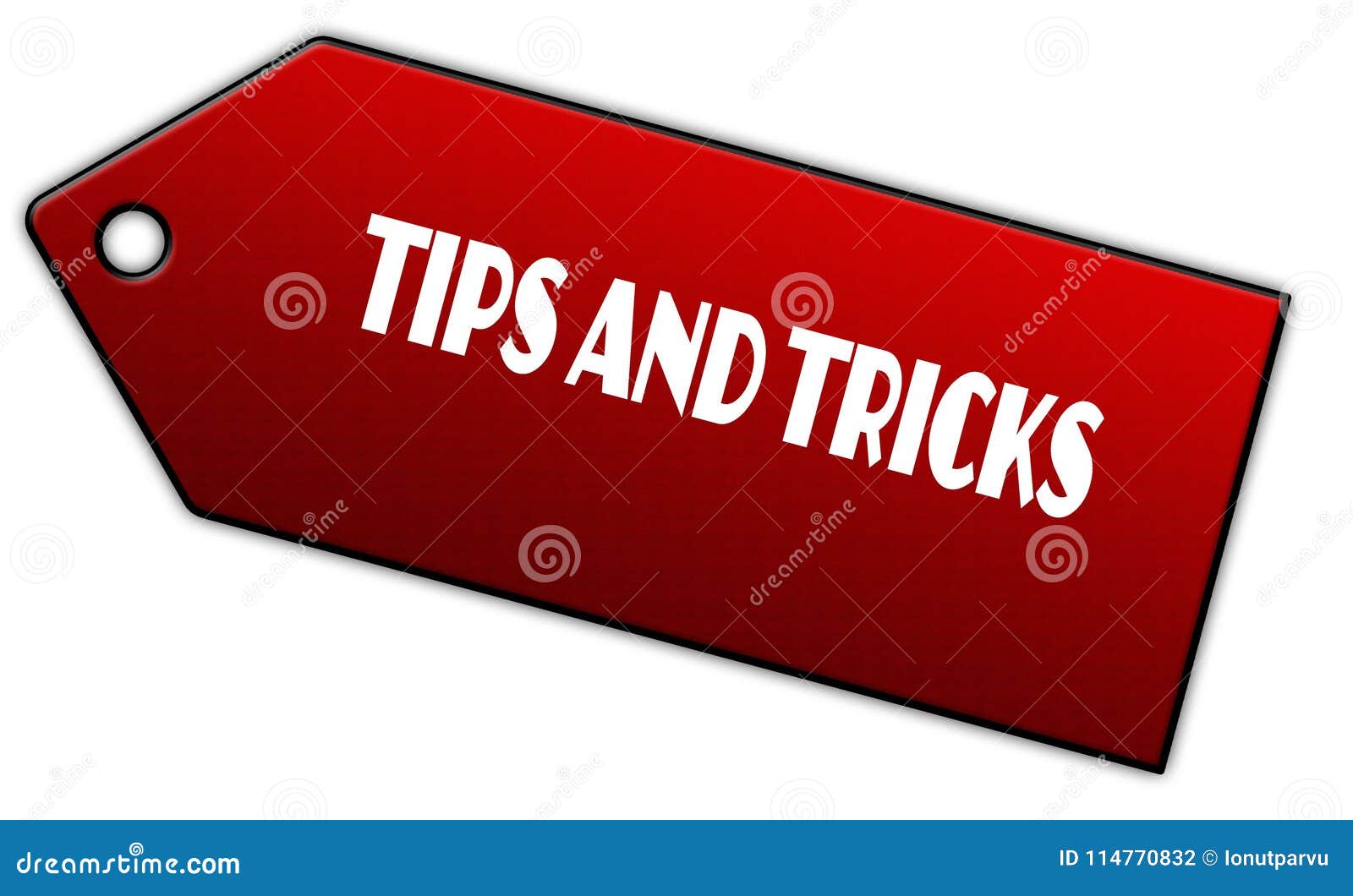 Red TIPS and TRICKS label. stock illustration. Illustration of square ...