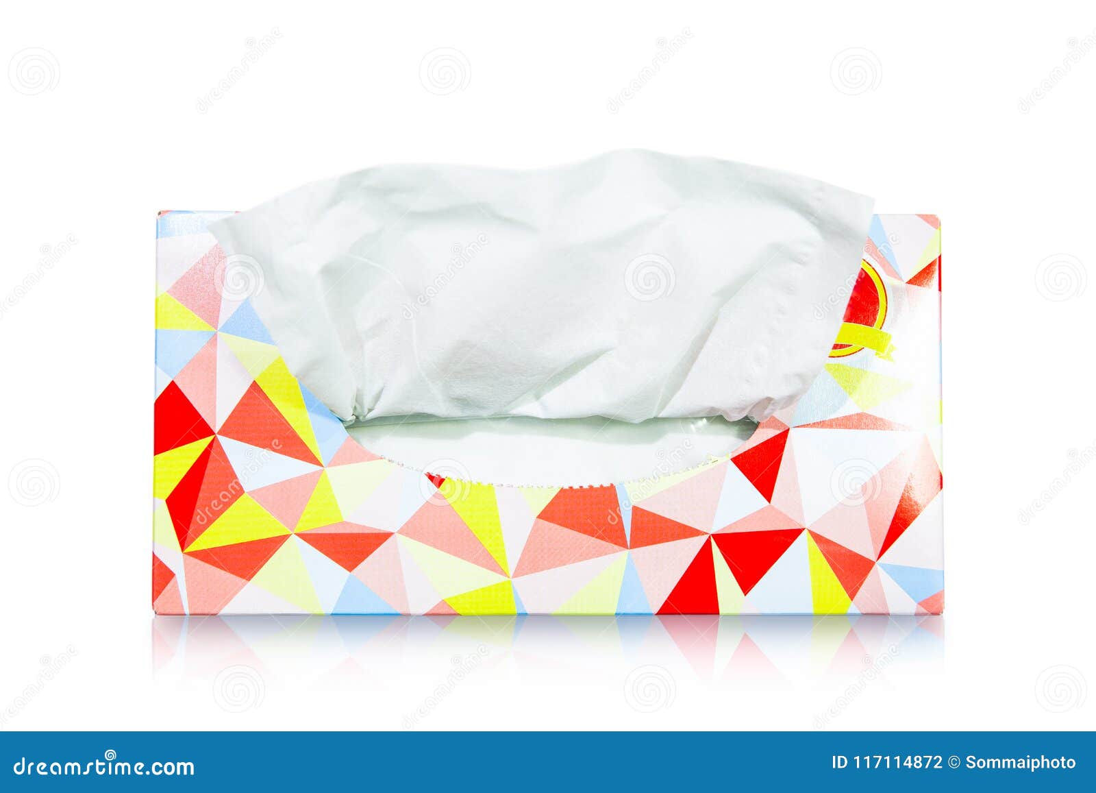 Red Tissue Box Blank Label and No Text for Mock Up Packaging on Wood ...