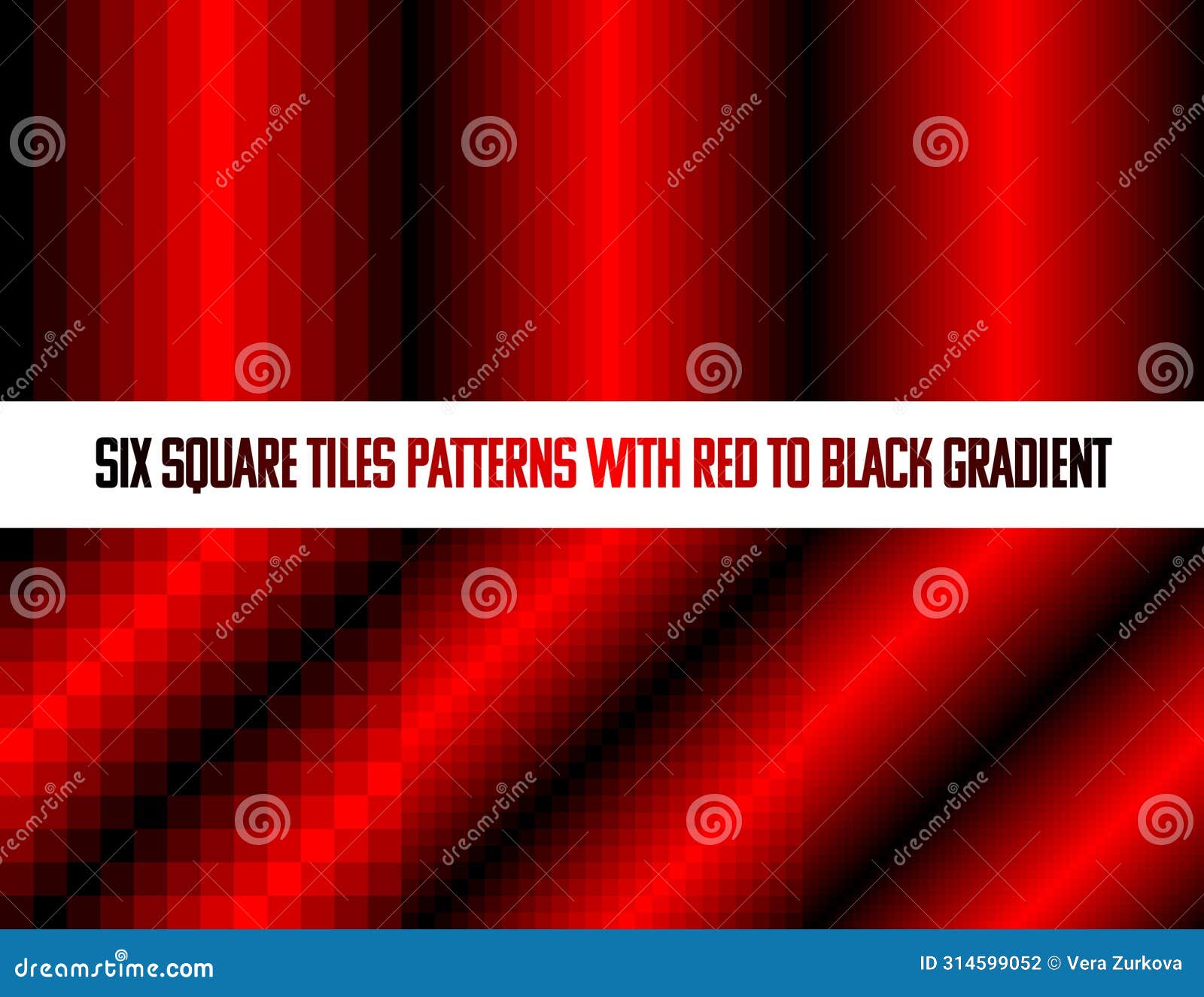 Red To Black in Square Tiles, Seamless Vector Pattern, Monochromatic ...