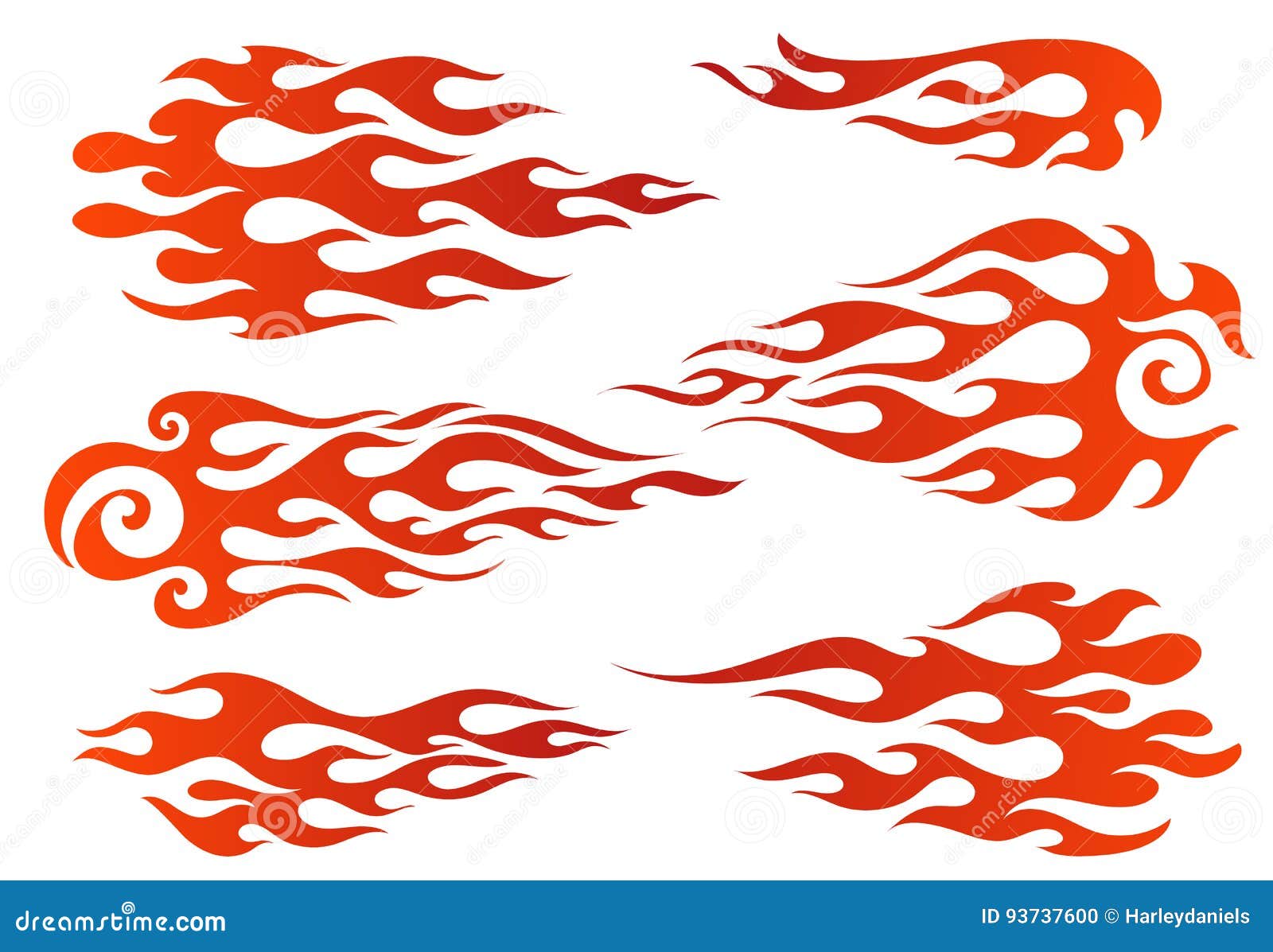 Old School Red Flame Background Element Cartoon Vector | CartoonDealer.com #241544811
