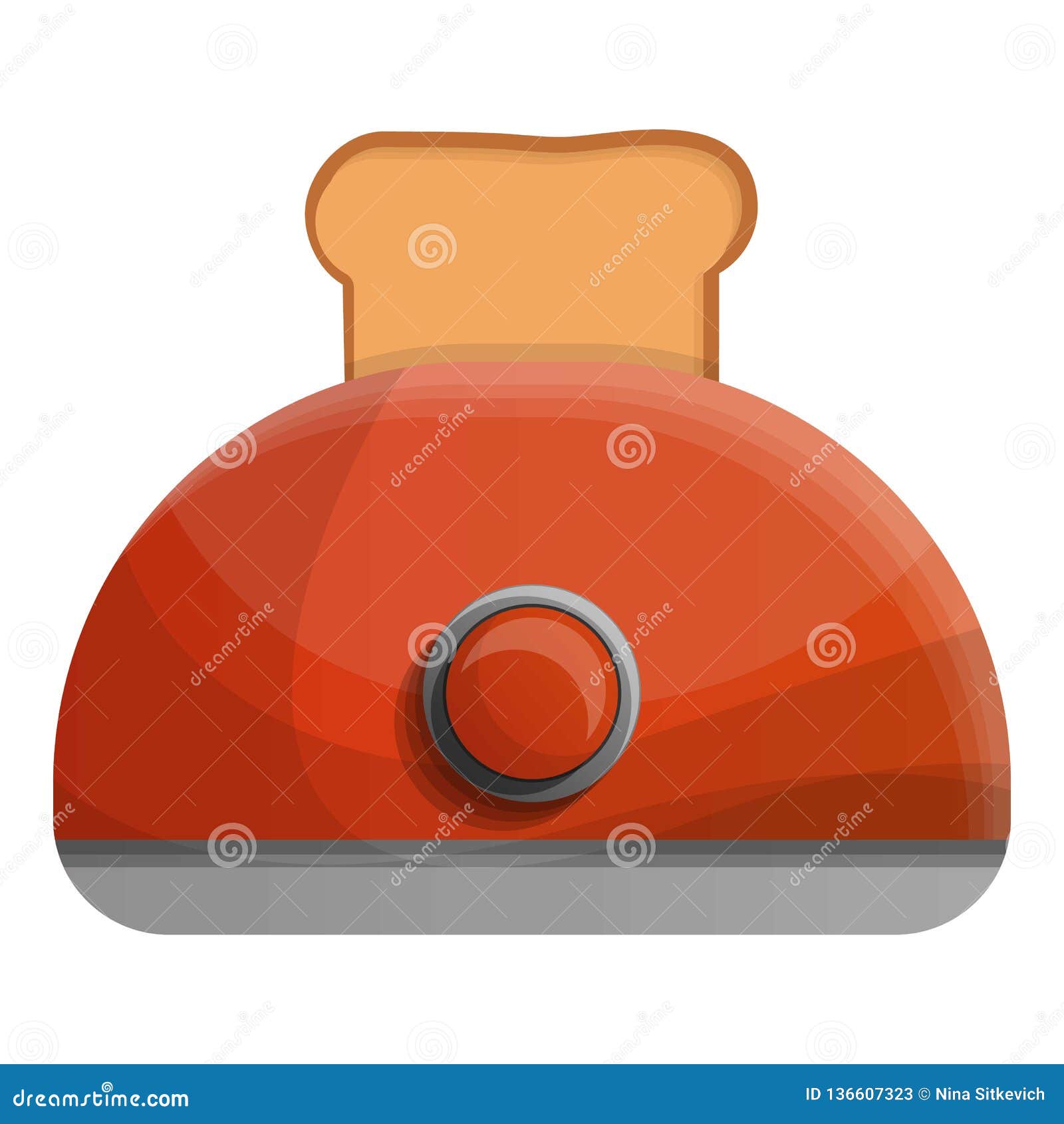 Red Toaster Icon, Cartoon Style Stock Vector - Illustration of domestic ...