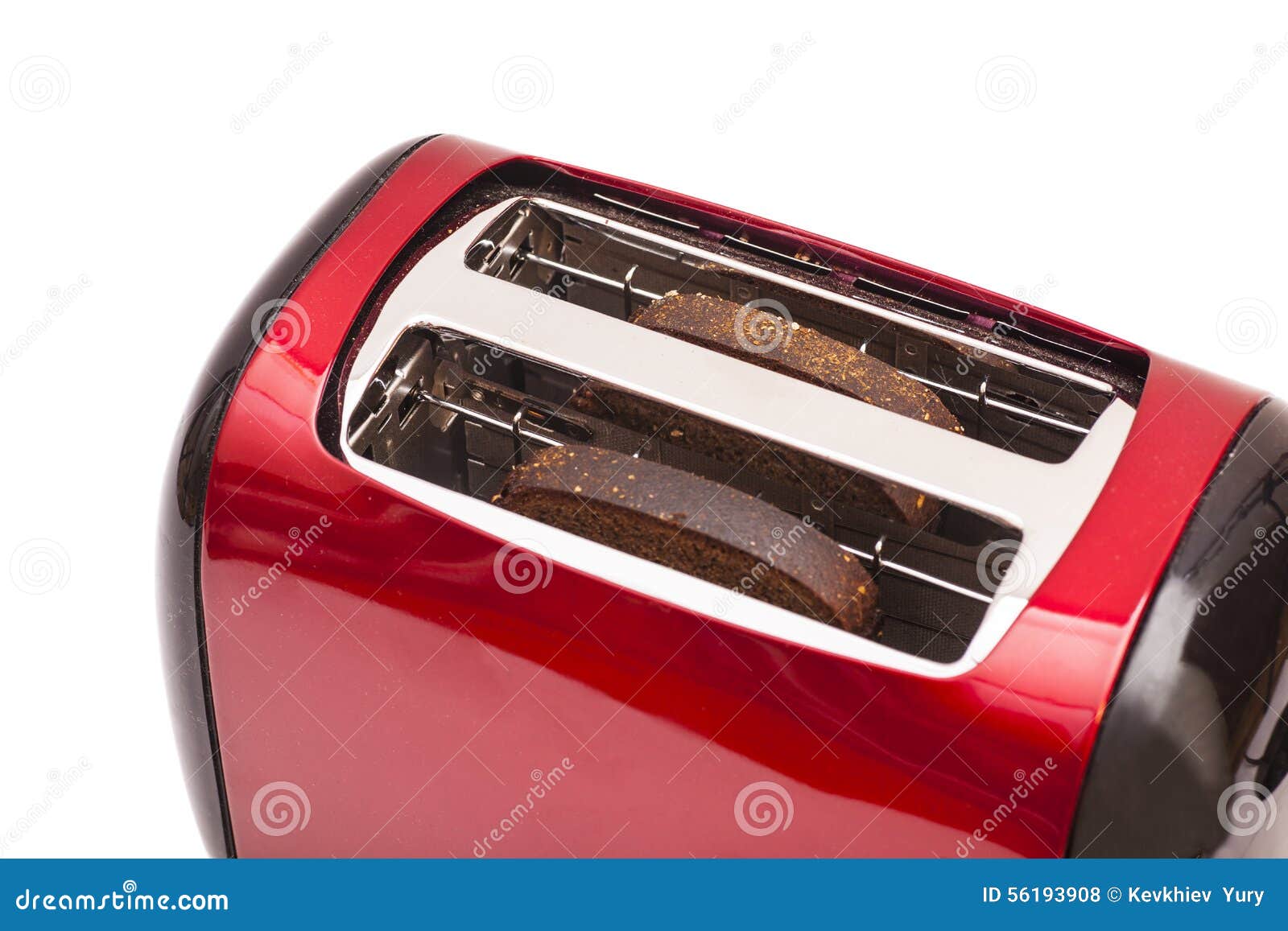 Red Toaster and Two Slices of Bread Stock Photo - Image of kitchenware ...
