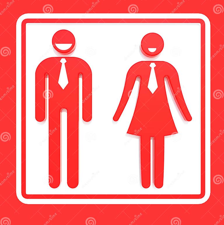Red toilets Sign. stock illustration. Illustration of concept - 22992757