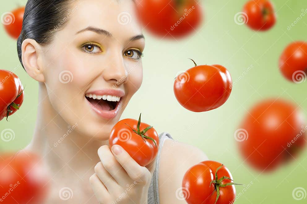 Red tomato stock photo. Image of portrait, person, people - 18666146