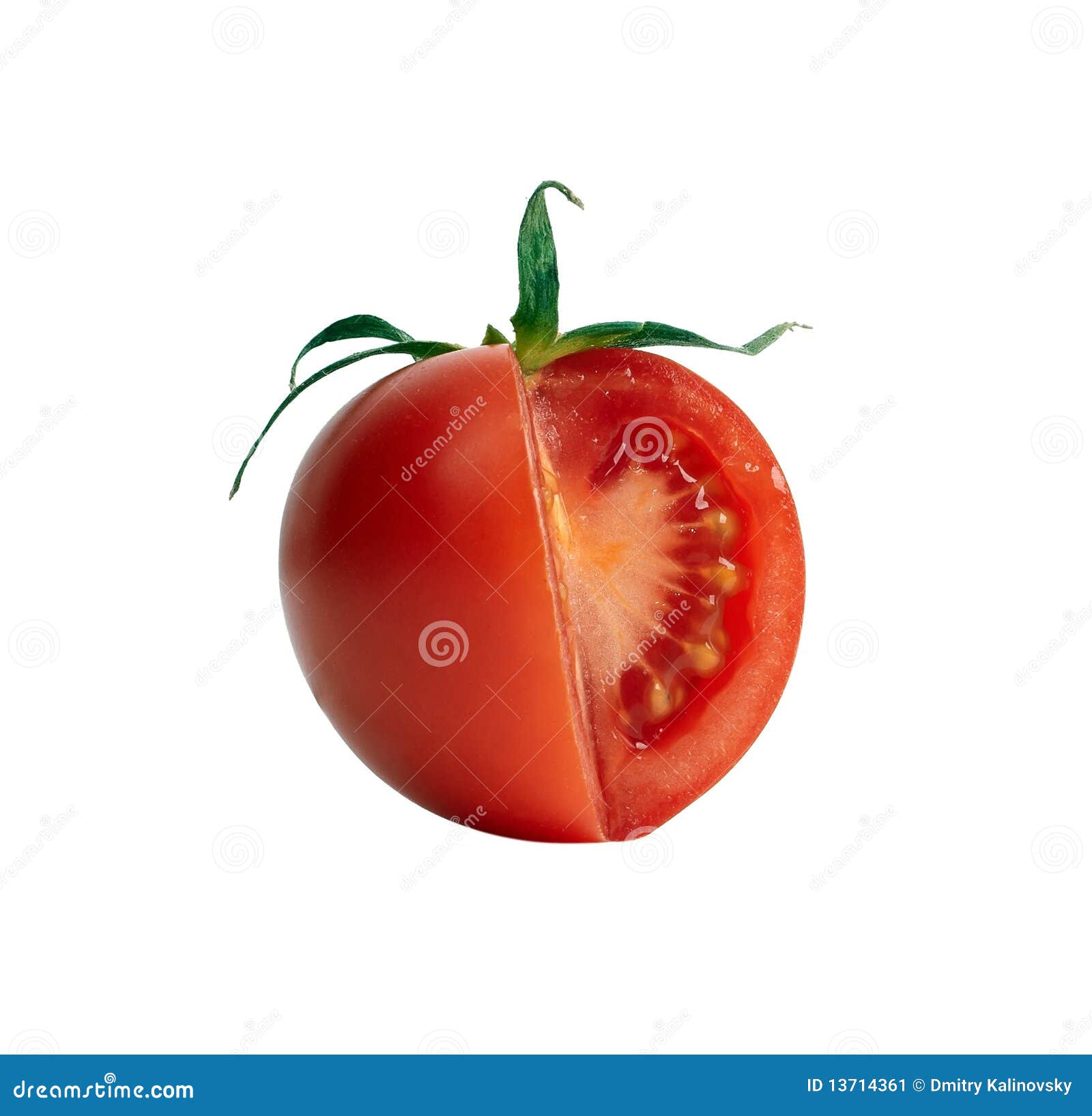 Red tomato with cut stock image. Image of fresh, vegetarian - 13714361