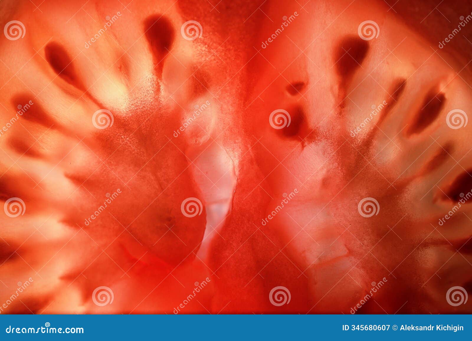 Red Tomato Cut in Half with the Texture of Seeds Stock Image - Image of ...