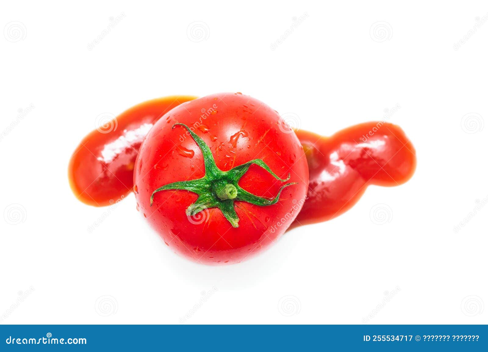 Splattered Tomato with Ketchup Isolated on White Background Stock Image ...