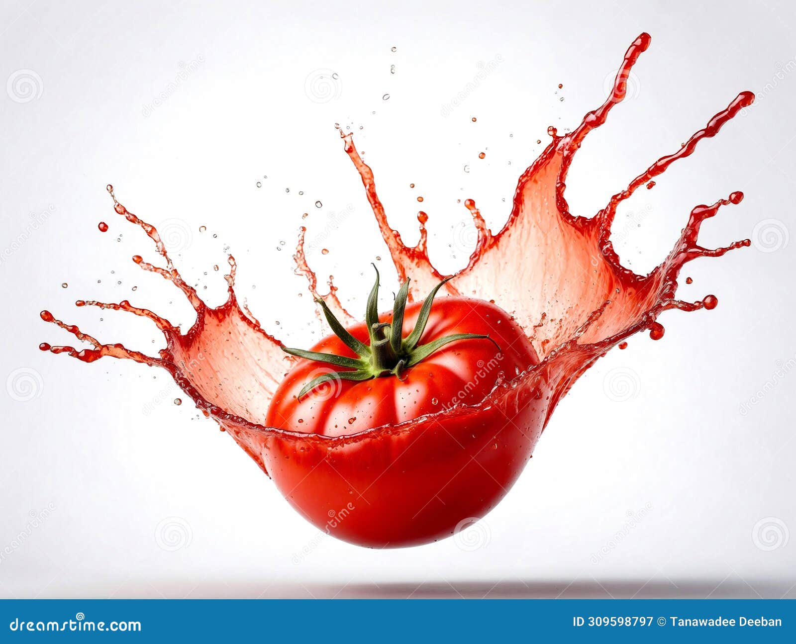 Red Tomato in Tomato Juice Splash Stock Illustration - Illustration of ...