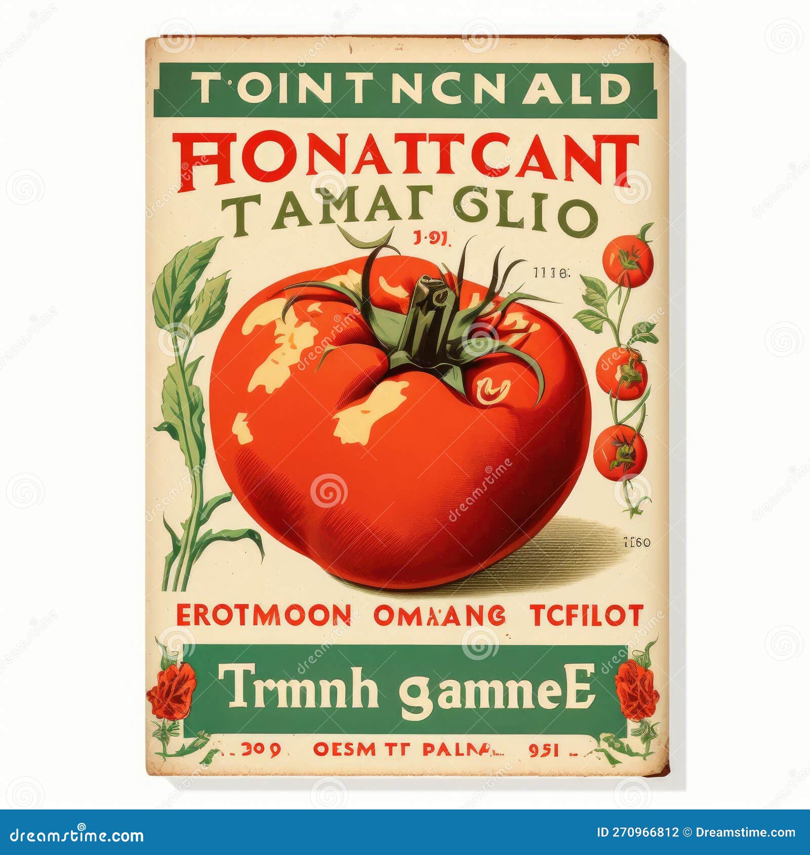 Vintage Tomato Seed Packet stock illustration. Illustration of organic ...