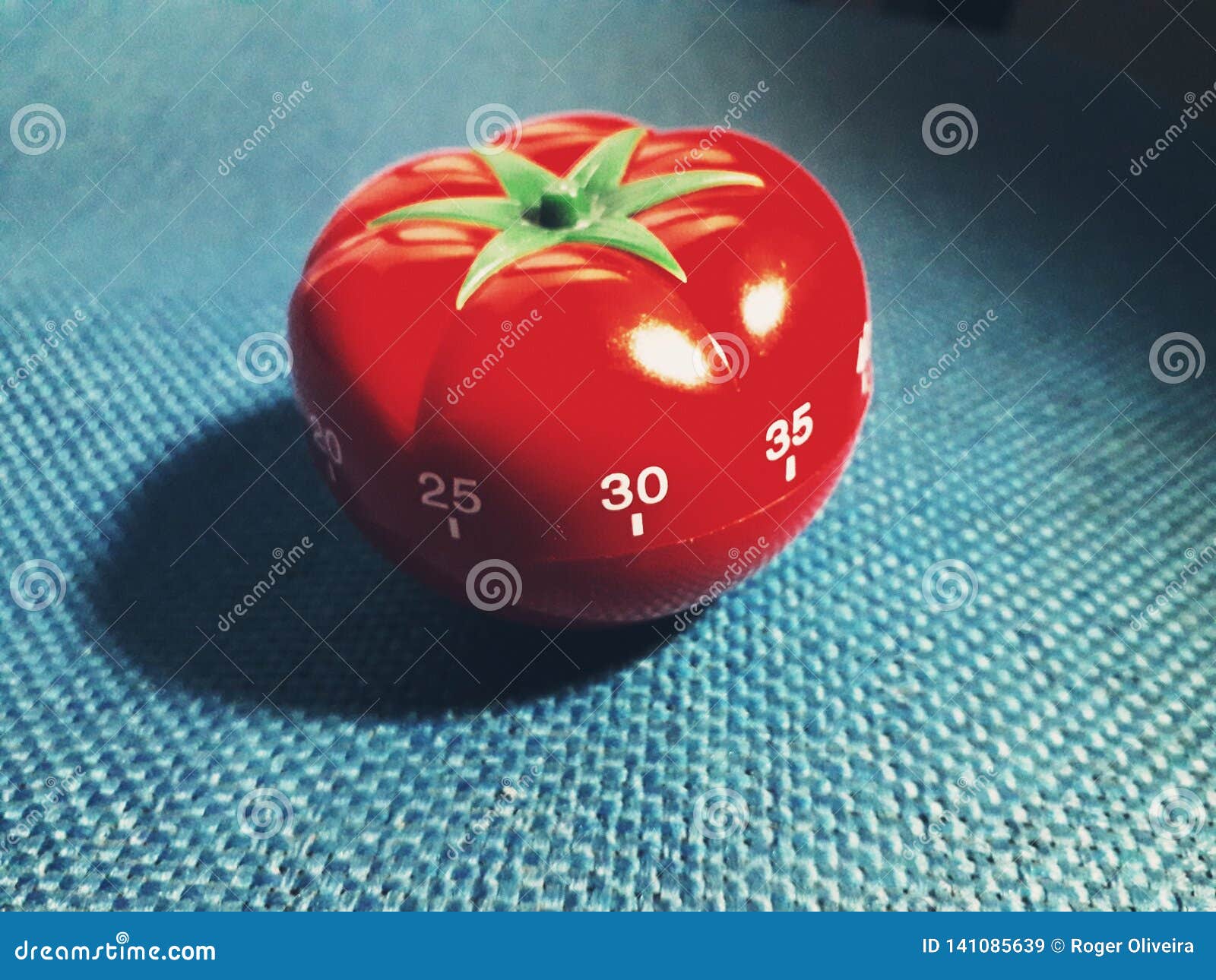 Red Tomato Shaped Kitchen and Pomodoro Timer. Stock Image - Image of ...
