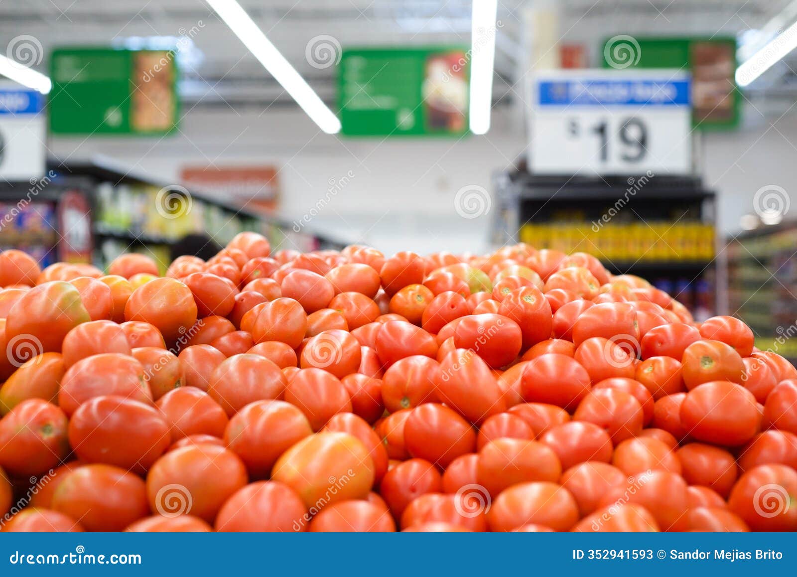 Red Tomato Shelf in a Supermarket Stock Image - Image of produce ...