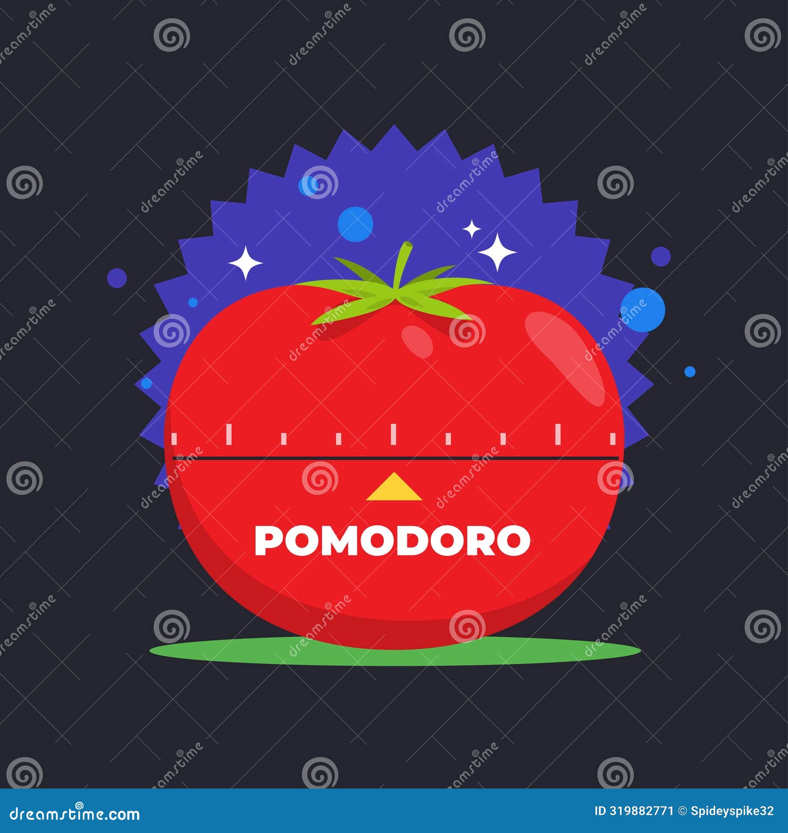A Red Tomato Timer. Isolated Vector Illustration Stock Illustration ...