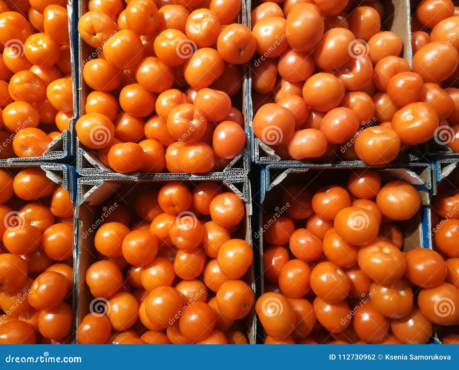 Red Tomatoes in Carton Boxes Stock Photo - Image of freshness, food ...