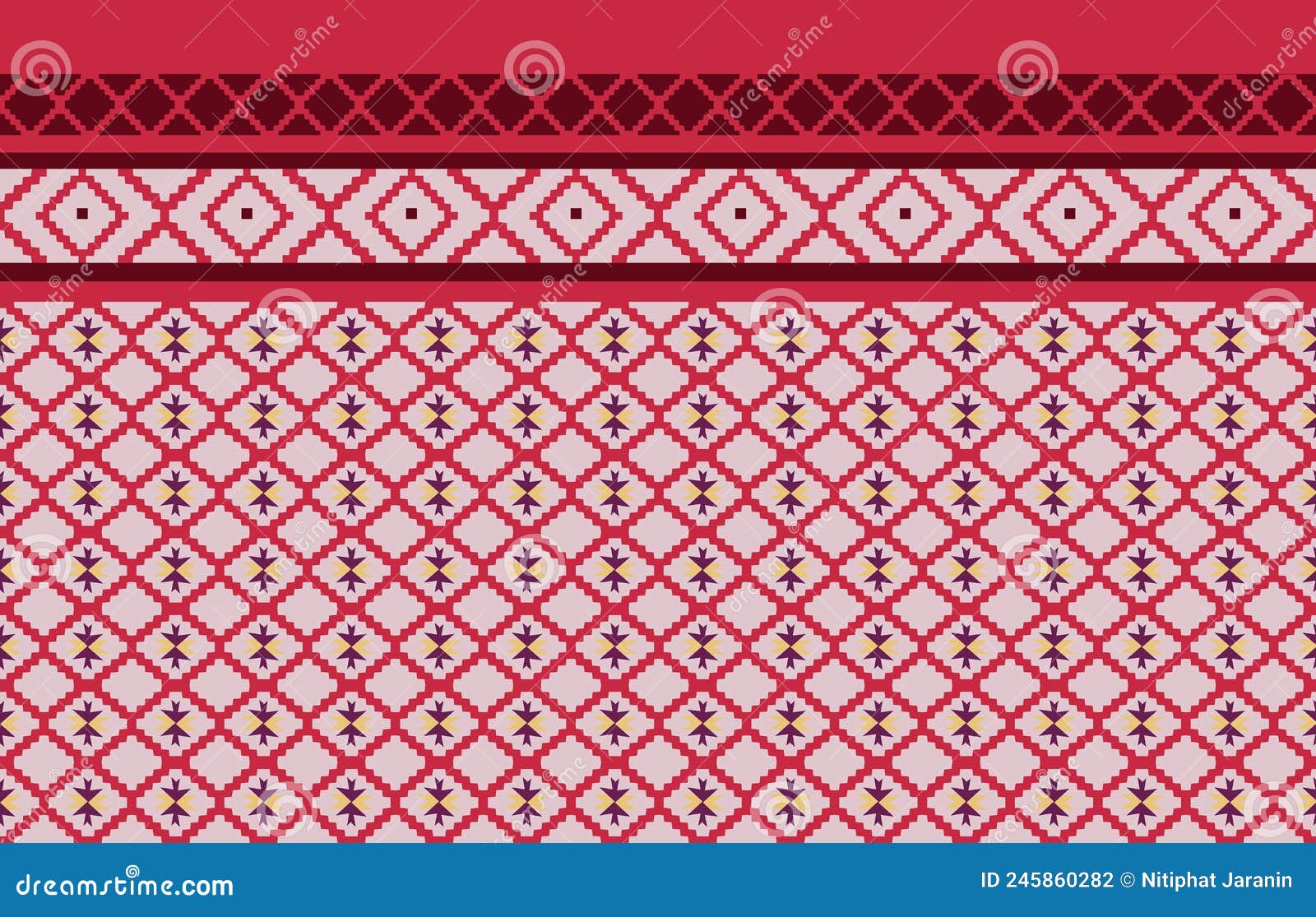 Red tone Ethnic Patterns. stock illustration. Illustration of design ...