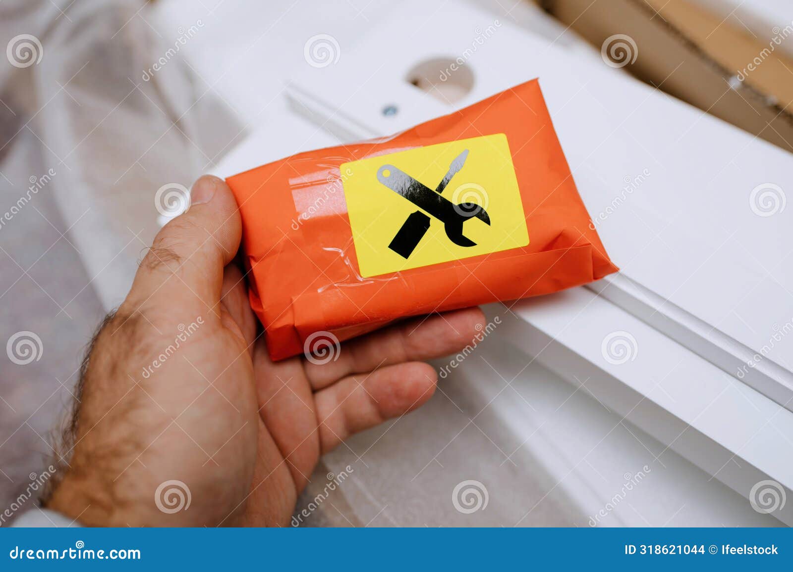 Red Tool Kit Package stock photo. Image of labeled, holding - 318621044
