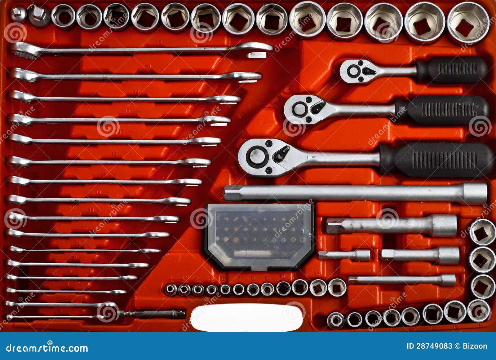 Red toolbox stock image. Image of manual, plastic, black - 28749083