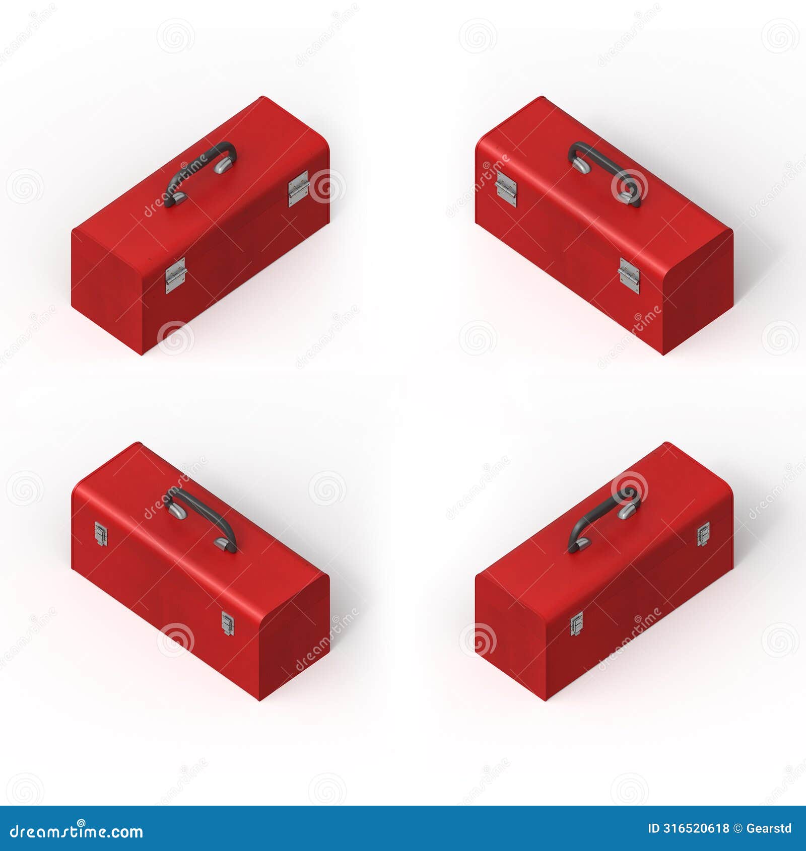 Red Toolbox Closed on White Background Stock Illustration ...
