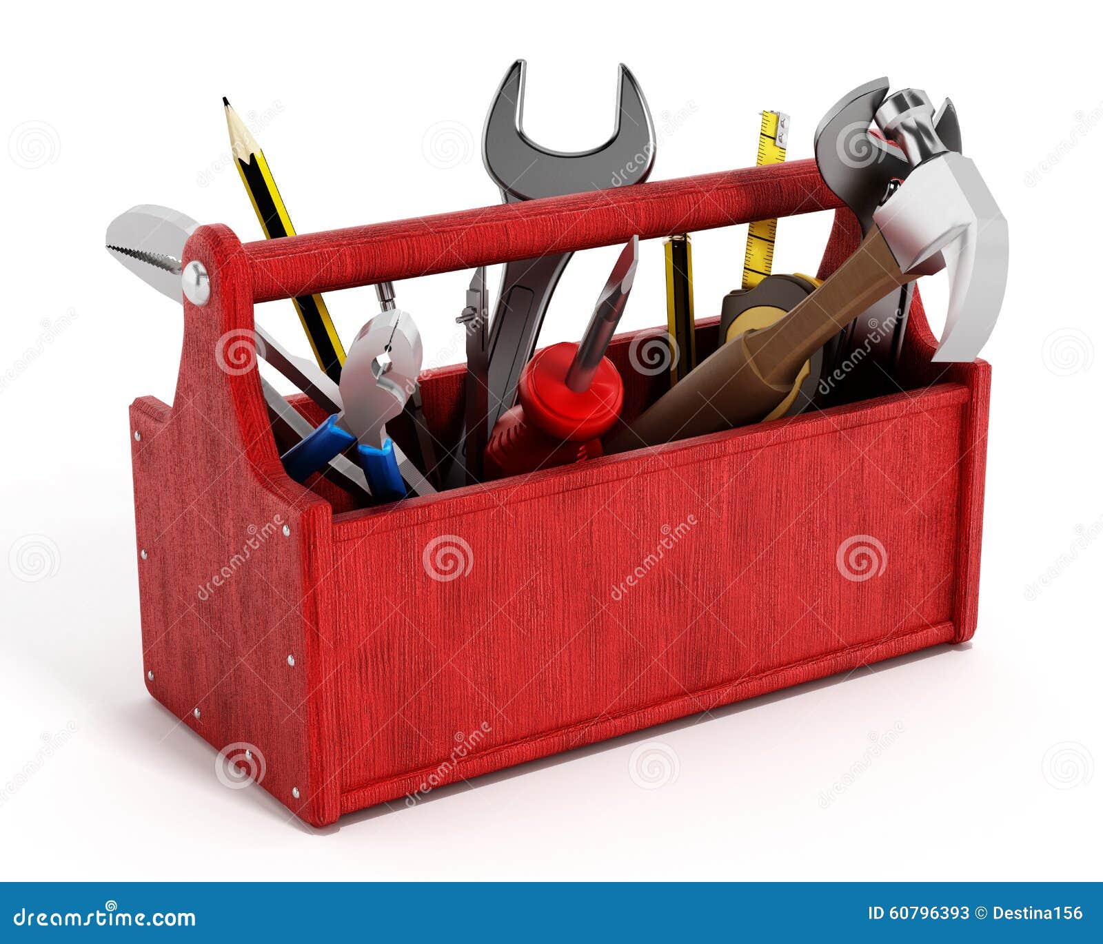 Red Toolbox Full of Hand Tools Stock Illustration - Illustration of ...