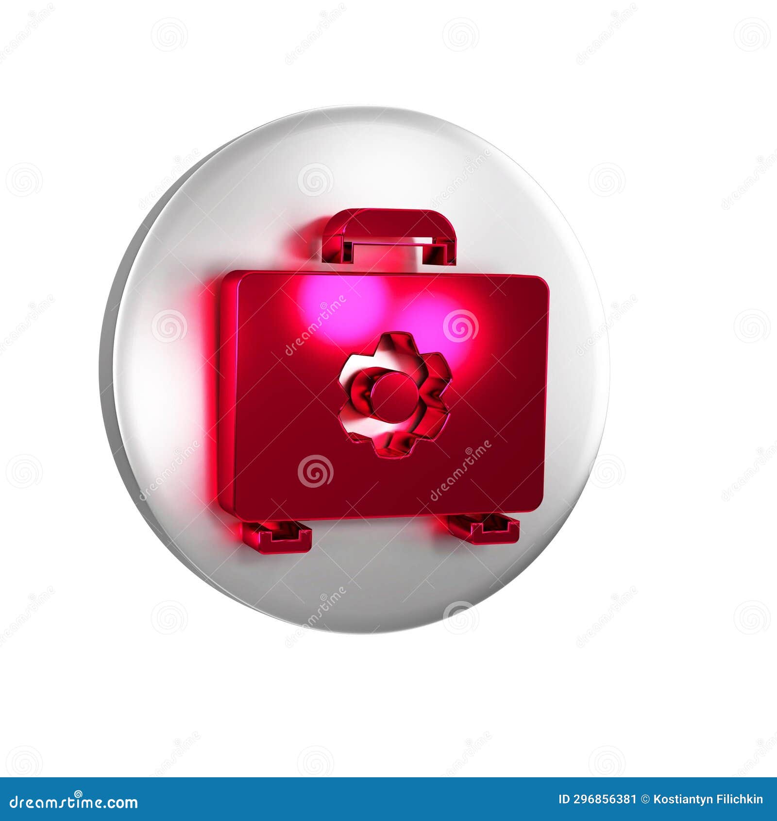 Red Toolbox Icon Isolated on Transparent Background. Tool Box Sign ...