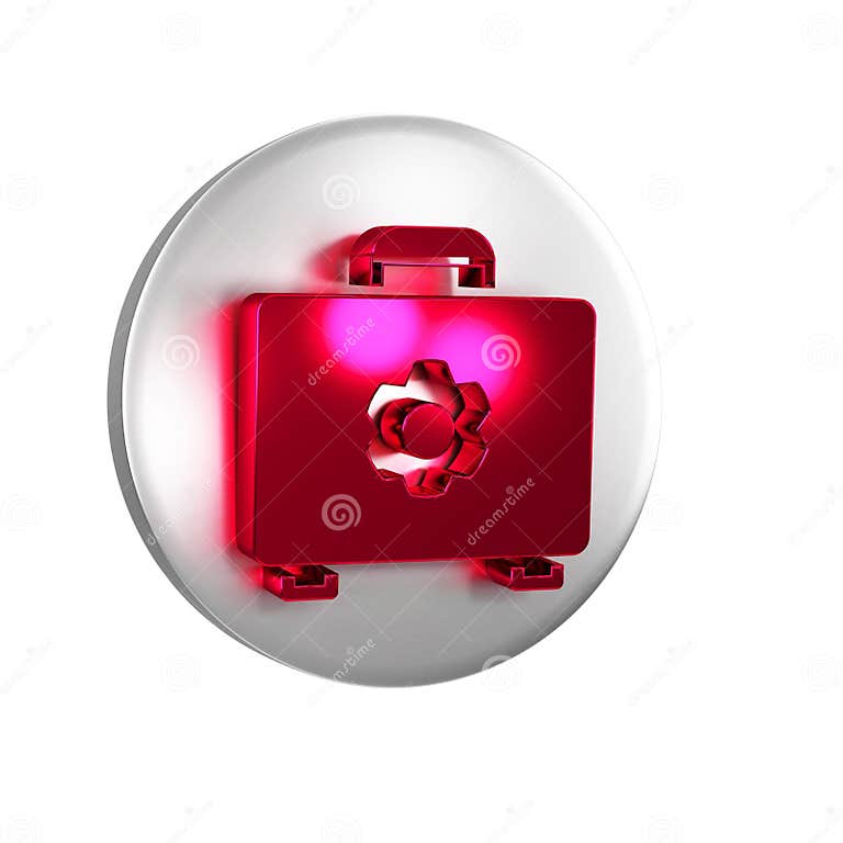 Red Toolbox Icon Isolated on Transparent Background. Tool Box Sign ...