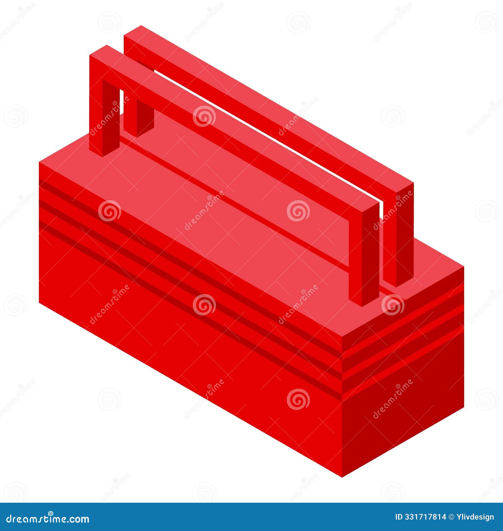 Red Toolbox Isometric View for Repairman Stock Illustration ...