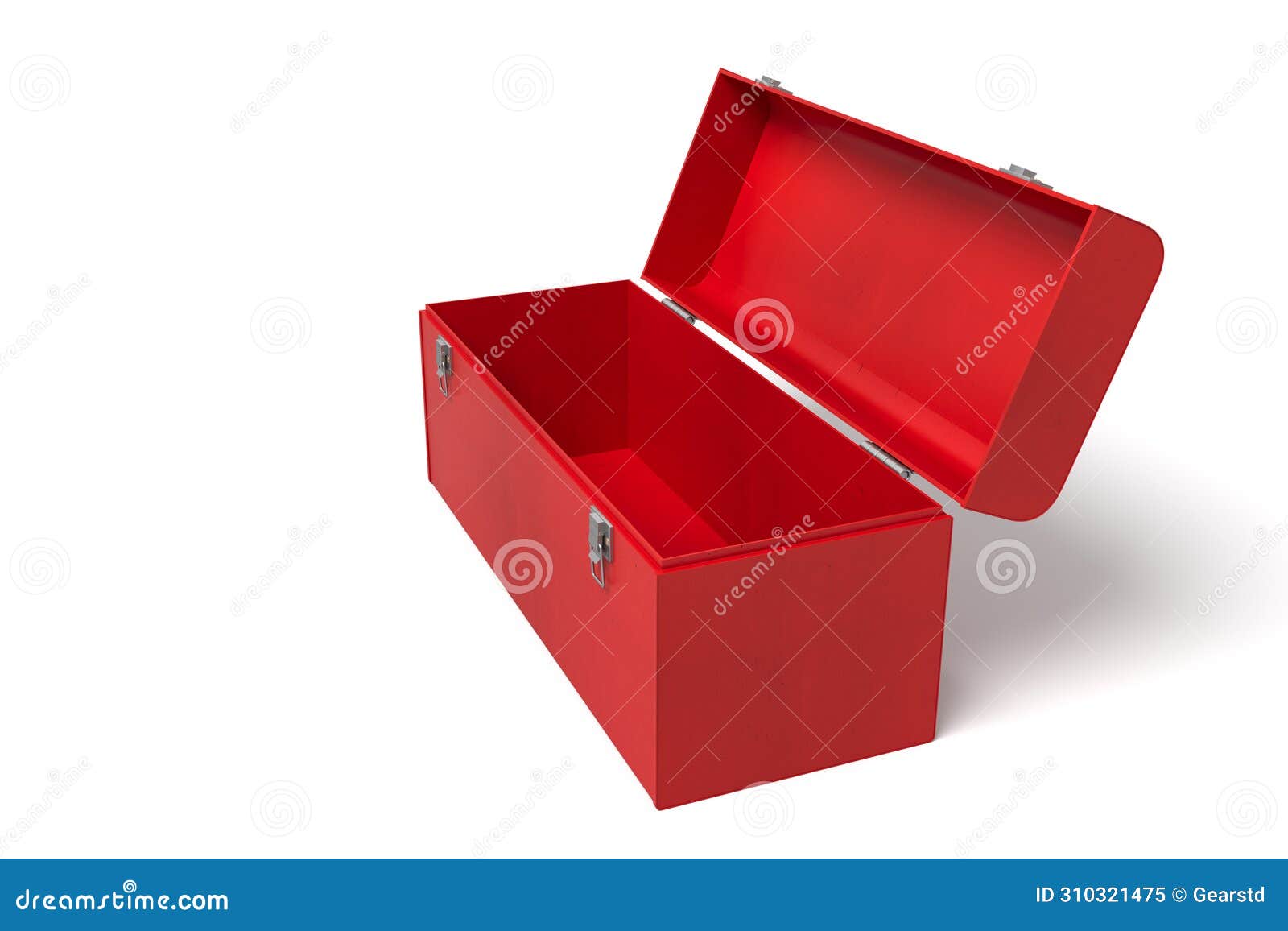 Red Toolbox Opened To Reveal Empty Space Stock Image - Image of ...