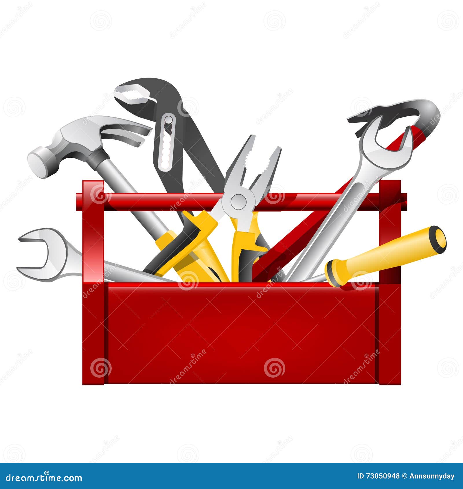 Red toolbox toolbox stock vector. Illustration of recovery - 73050948