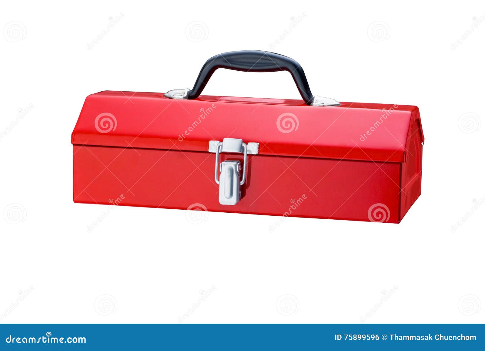Red toolbox. stock photo. Image of silver, closed, steel - 75899596