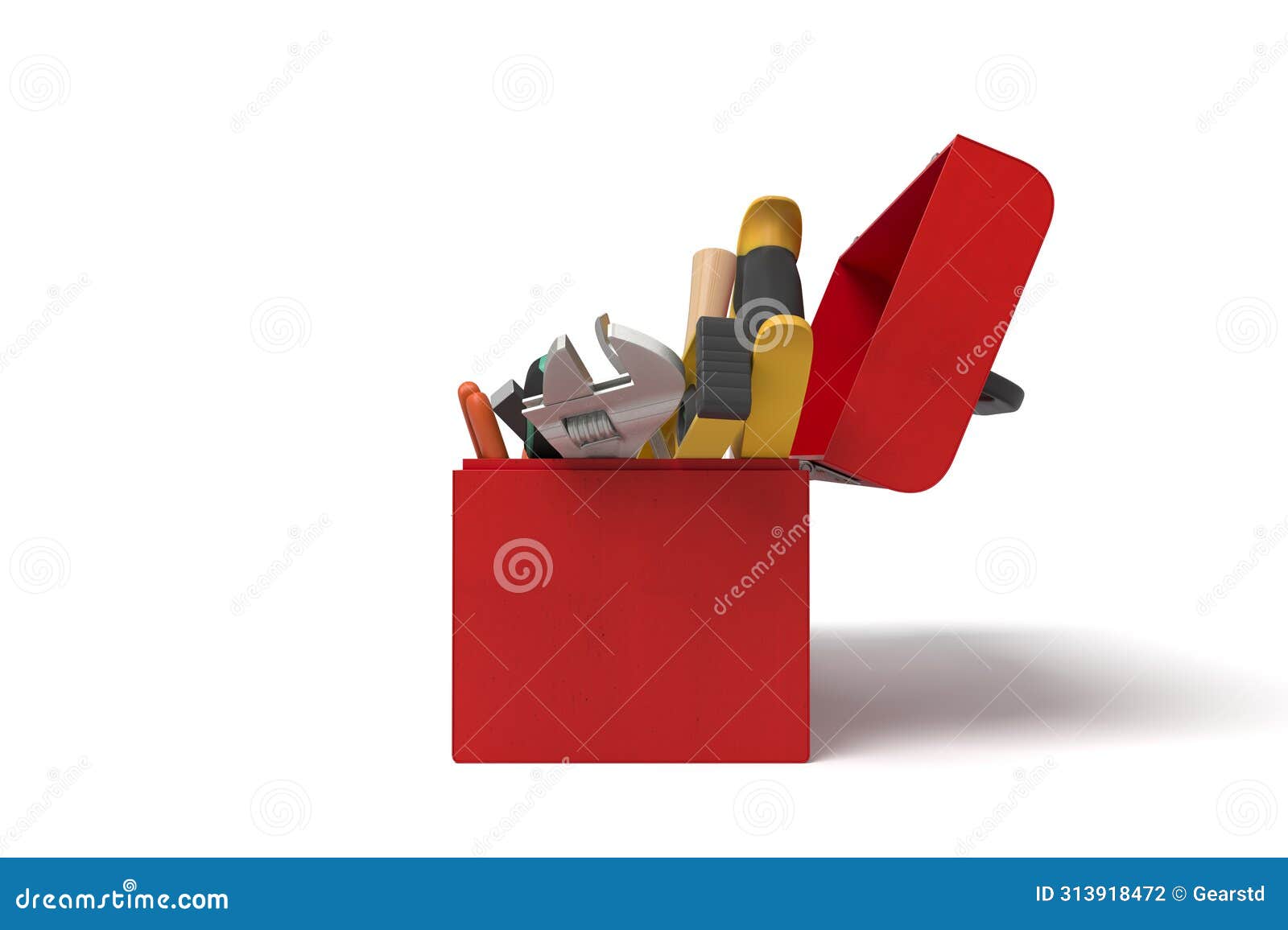 Red Toolbox Wide Open Empty Stock Photo - Image of minimalist ...
