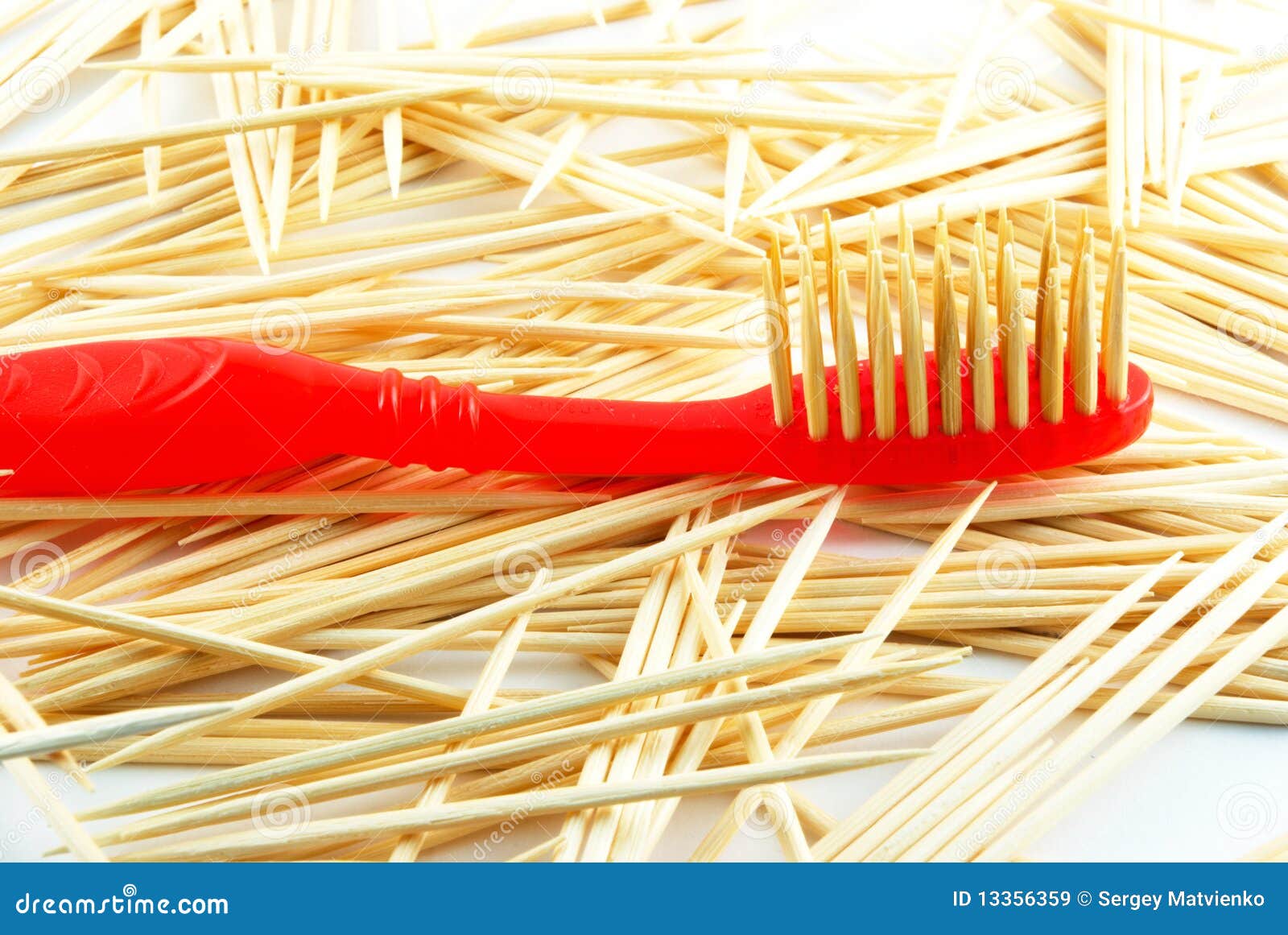 Red toothbrush stock image. Image of morning, toothpicks - 13356359
