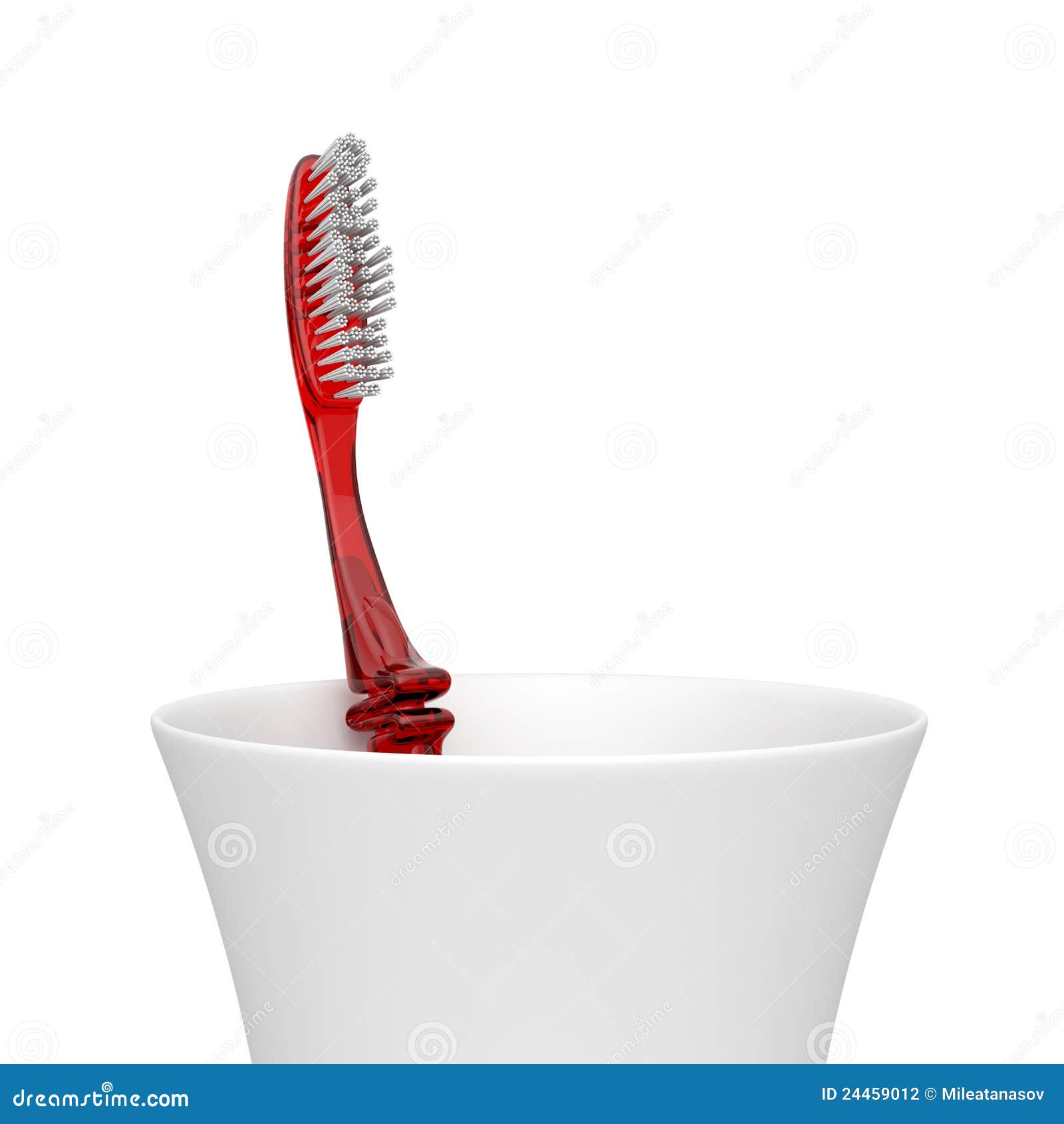Red toothbrush stock illustration. Illustration of care - 24459012