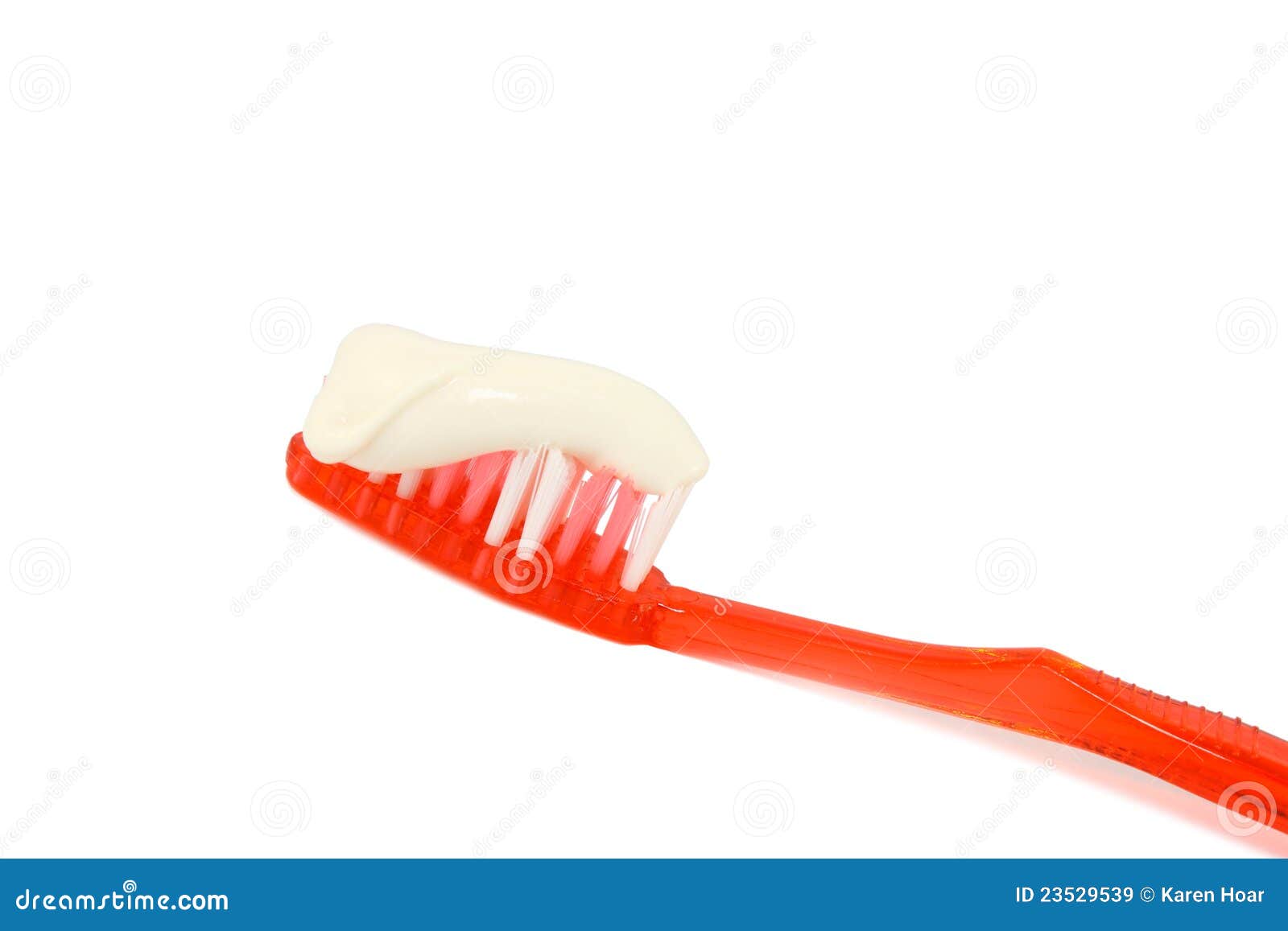 Red Toothbrush with Toothpaste Stock Image - Image of health, oral ...