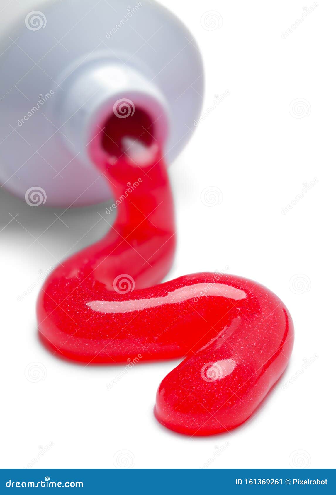 Red Toothpaste Close Up stock image. Image of small - 161369261