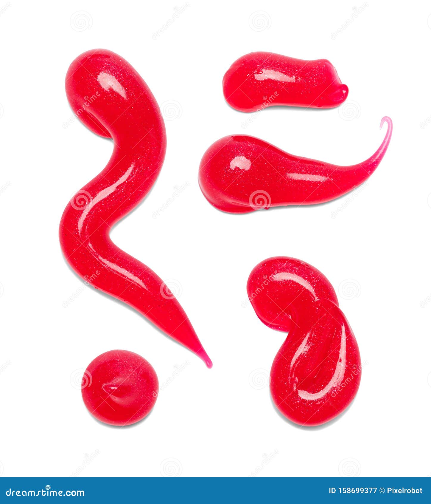 Red Toothpaste Dabs stock image. Image of view, toothpaste - 158699377